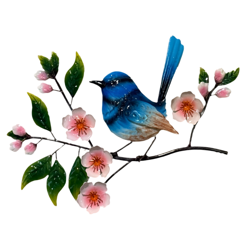 Blue Wren Metal Wall Art