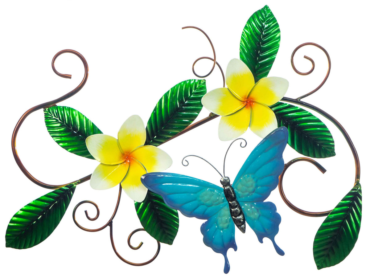 Butterflies Frangipani Metal Wall Art – Homewares on Point