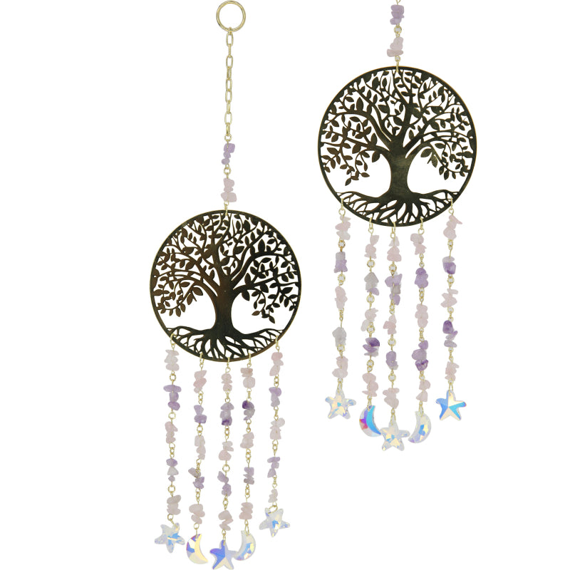 Gold Metal Tree Life Amethyst Mobile Set 2 – Homewares on Point